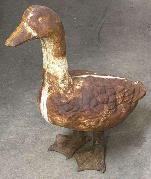 Cast Iron Goose Lawn Ornament 24in x 25.5in - Kraft Auction Service, LLC