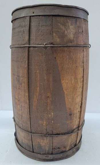 (AA) Vintage Wooden Nail Barrel With Metal Strapping - Kraft Auction ...