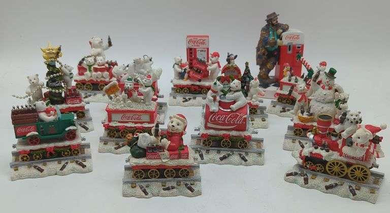 (G) Coca-Cola polar bear express figures and more. Approx 4" tallest ...