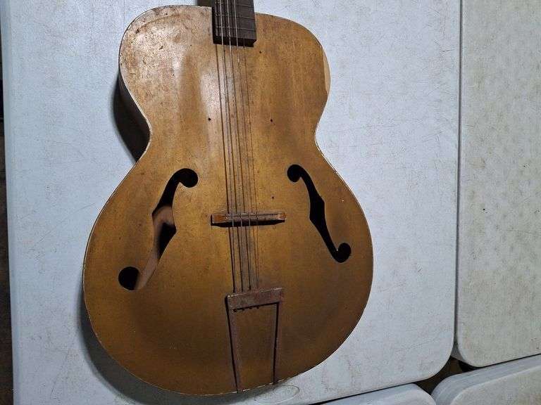 (D) Vintage Kay F-Hole Acoustic Guitar - Kraft Auction Service, LLC