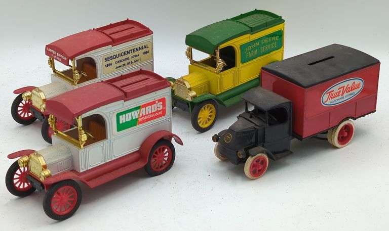 (N) Vtg Ertl Truck Banks Sequicentennial, John Deere, Howard's, True ...