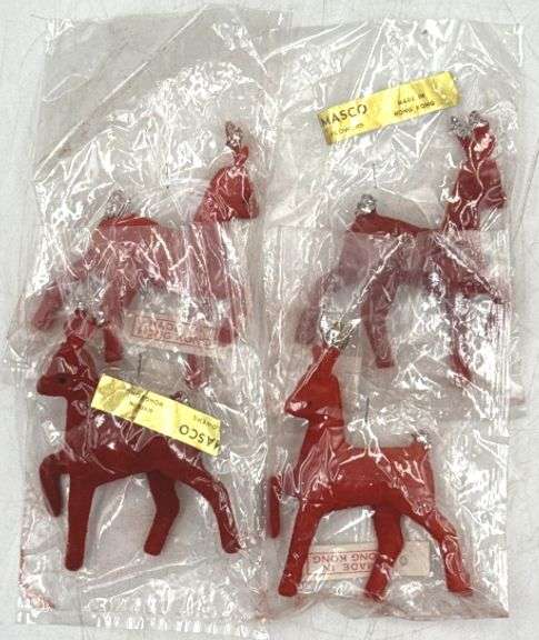 (4) Vintage MASCO Flocked Reindeer - Kraft Auction Service, LLC