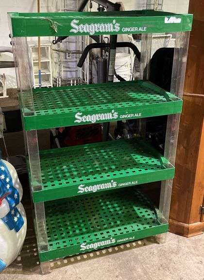 (G) Seagram’s Ginger Ale 4 Tier Plastic Rack 29 1/2” x 16 1/2” x 50 1/2 ...