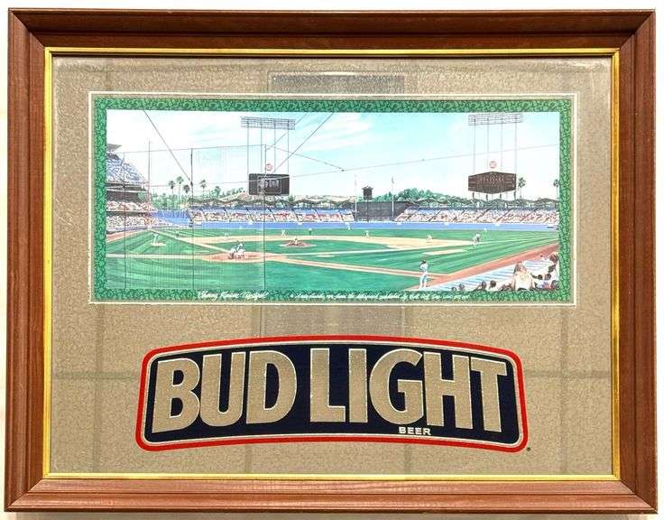 PHILLIES AT DODGERS STADIUM 1989 BUD LIGHT MIRROR Sign Union 76 - Kraft ...