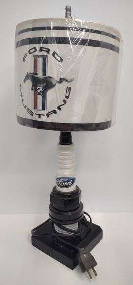 Ford Mustang Spark Plug Table Lamp (20" Tall) - Kraft Auction Service, LLC