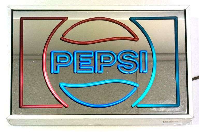 Pepsi Illuminated Double Sided Mirror Man Cave Sign - Kraft Auction ...