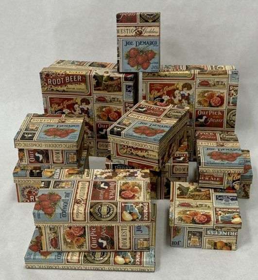 (12) Handcrafted Paper/Cardboard Gift Boxes - Kraft Auction Service, LLC