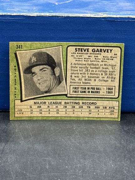 (L) Steve Garvey Rookie 1971 Topps Baseball Card - Kraft Auction ...