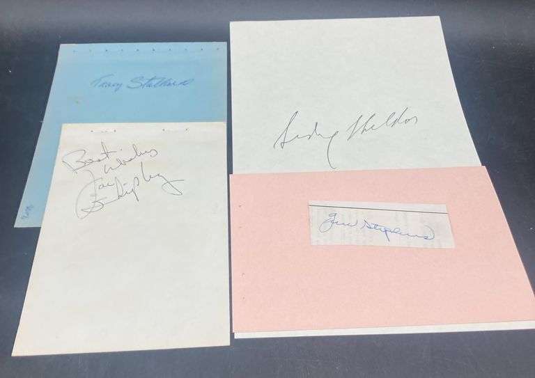 (J) Bill Shipley,Tracy Stallard signed paper and others 4 total not ...