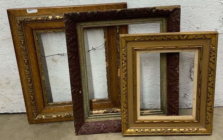 Mixed Lot of Vintage Picture Frames. 2 Victorian and 1 MCM. Some frames ...