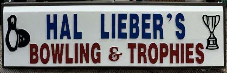 Hal Lieber's Bowling & Trophies SS Lighted Sign - Kraft Auction Service ...