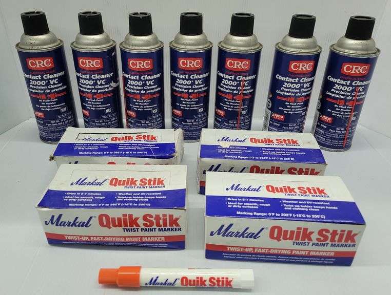 (J) Lot Of Quik Stik Twist Paint Markers And CRC Contact Cleaner ...