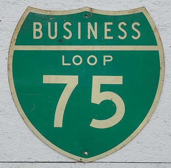 (AI) One Metal Business Loop 75 Road Sign - Kraft Auction Service, LLC