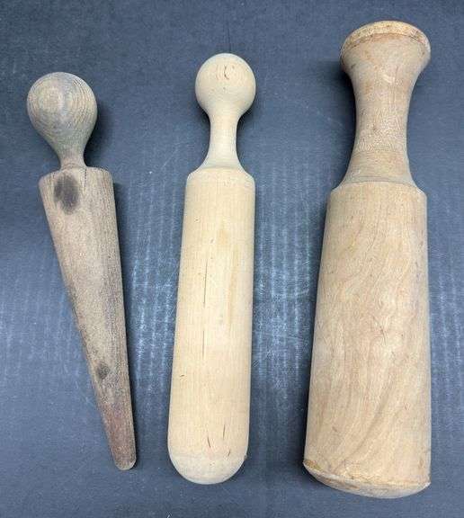(N) Vintage Wood Masher Pounder Pestles & Vintage Wooden Masher Smasher ...