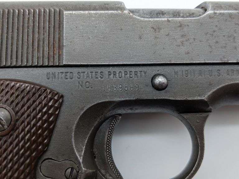1943 US Army Remington-Rand M1911 .45 ACP Pistol - Kraft Auction ...