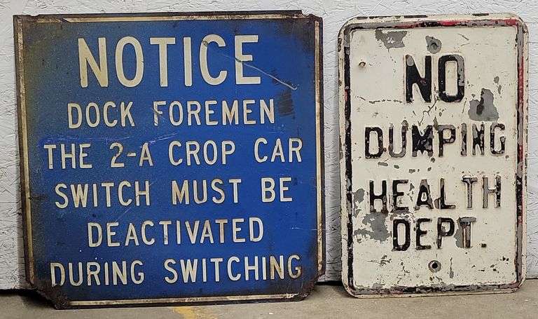 (AI) Two Metal Informational Signs - Kraft Auction Service, LLC