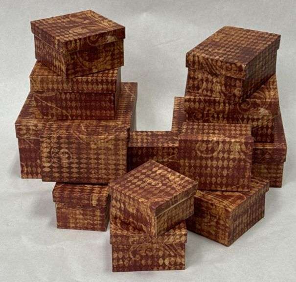 (13) Handcrafted Paper/Cardboard Gift Boxes - Kraft Auction Service, LLC