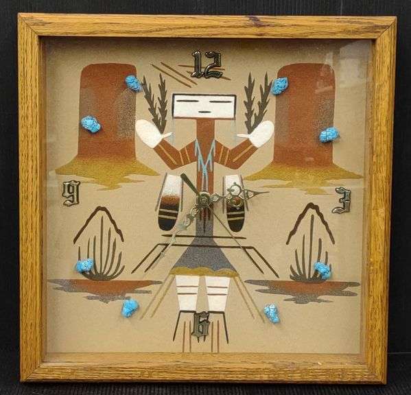 (X) Navajo Sand Painting Clock - Kraft Auction Service, LLC