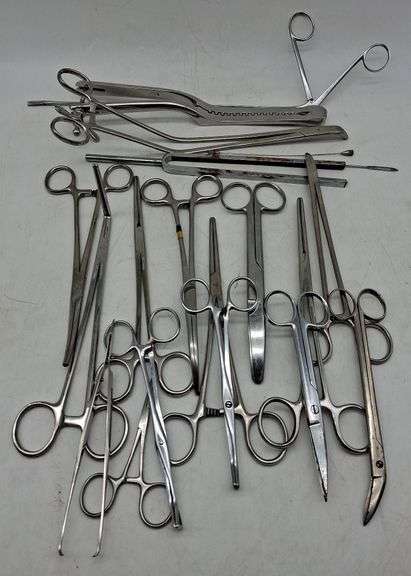 (S) Stainless steel surgical and medical tools. Including hemostats ...