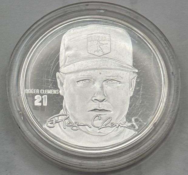 (J) 1 oz Silver Roger Clemens Baseball Coin - Kraft Auction Service, LLC