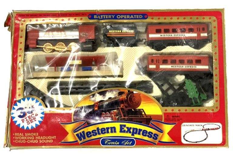 33 Piece Vintage Western Express Train Set NIB - Kraft Auction Service, LLC