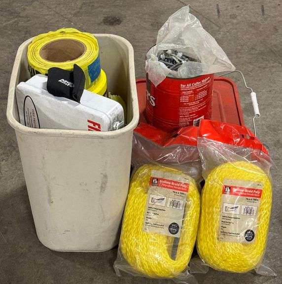 Grip Rite 1-1/4in Plastic Cap Nails, Braid Poly Yellow Rope, Caution ...