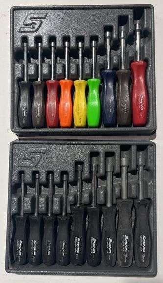 Snap-On SAE Hard Handle 9 Piece Nut Driver Sets - Kraft Auction Service ...