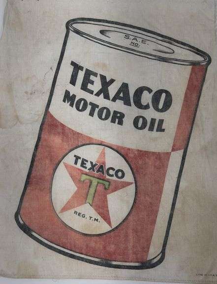 1930s Texaco Motor Oil Cloth Banner / Flag - Kraft Auction Service, LLC