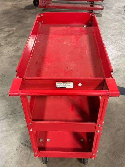 3-Tier Red Metal Utility Cart - Kraft Auction Service, LLC