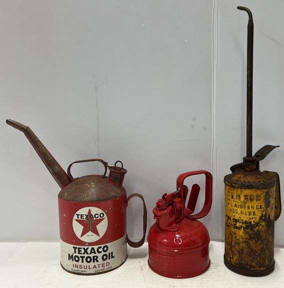 (AI) Texaco Motor Oil Insulated Can, Justrite Safety Can, Golden Rod ...