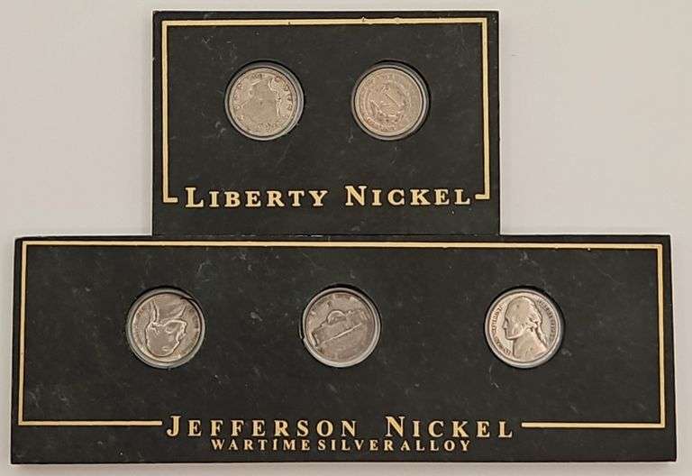 (A) Liberty Nickels And Jefferson Nickels In Danbury Mint Displays ...