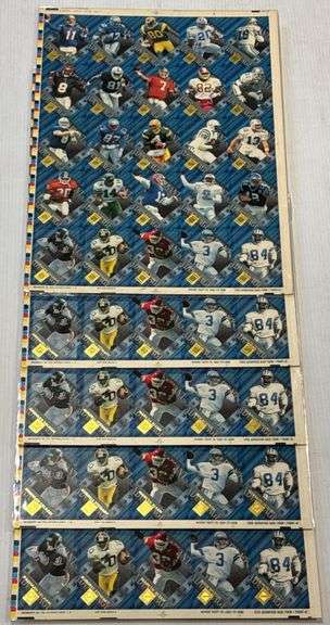 (JT) 5 Collectors Edge Advantage 1996 Uncut Football Cards Sheet ...