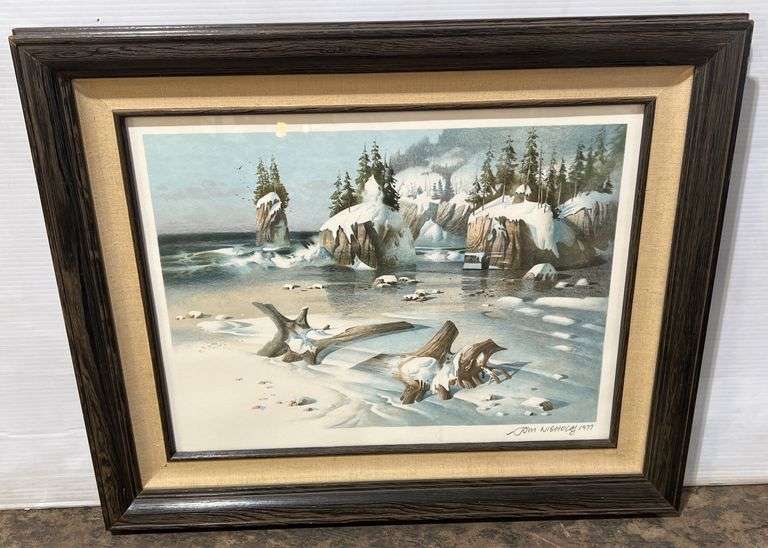 (ZA) Tom Nicholas Signed Lithograph Original Seascape 25x21 - Kraft ...