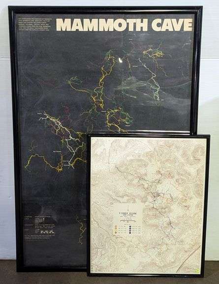(RS) Framed posters of Mammoth Cave (37"x24") and Fisher Ridge Cave ...