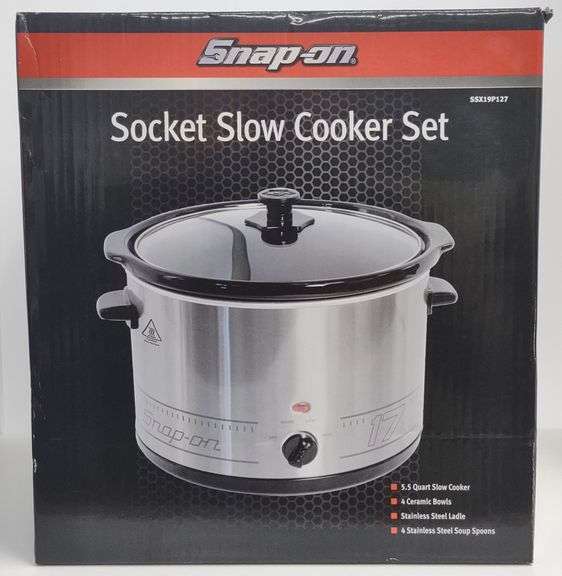 Snap-On Socket Slow Cooker Set (Model SSX19P127) Incl. 5.5 Quart Slow ...