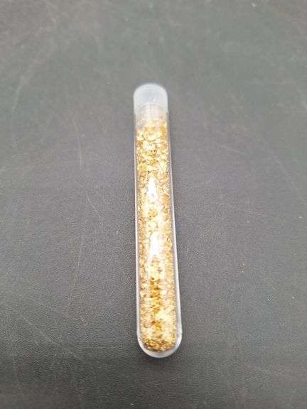 (II) 5 Viles of Gold Flakes. (3.5" Vile) - Kraft Auction Service, LLC
