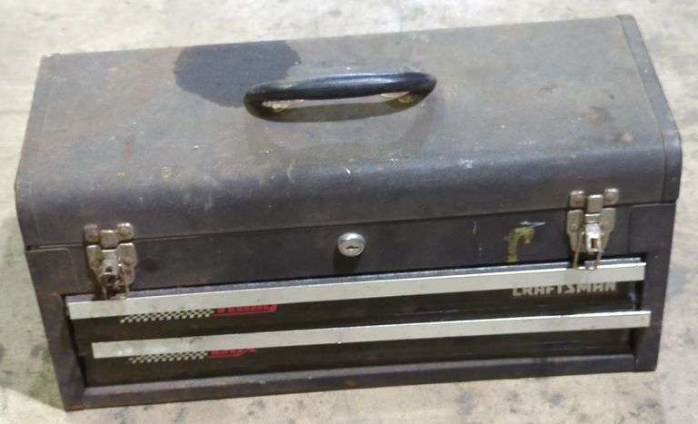 (D) Craftsman Rally Tool Box. Metal 20.5 x 9 x 8.5 inch. Top Drawer ...