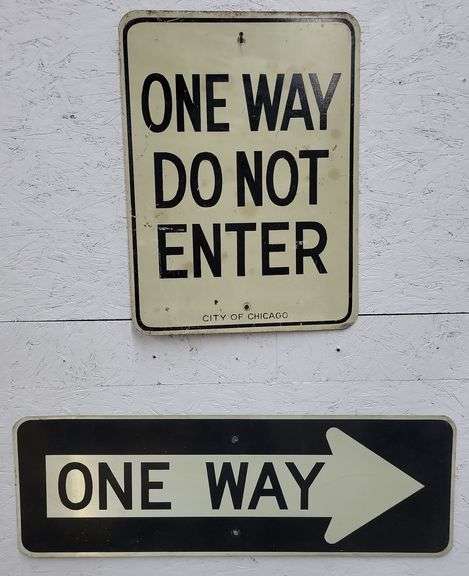 (AI) Two Metal One Way Signs - Kraft Auction Service, LLC