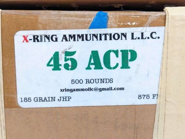500 Rnds X-Ring Ammunition .45 ACP 185gr JHP - Kraft Auction Service, LLC