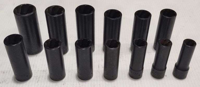 Blue Point 13 pc 3/9" Drive SAE Metric Deep Twist Impact Socket Set ...