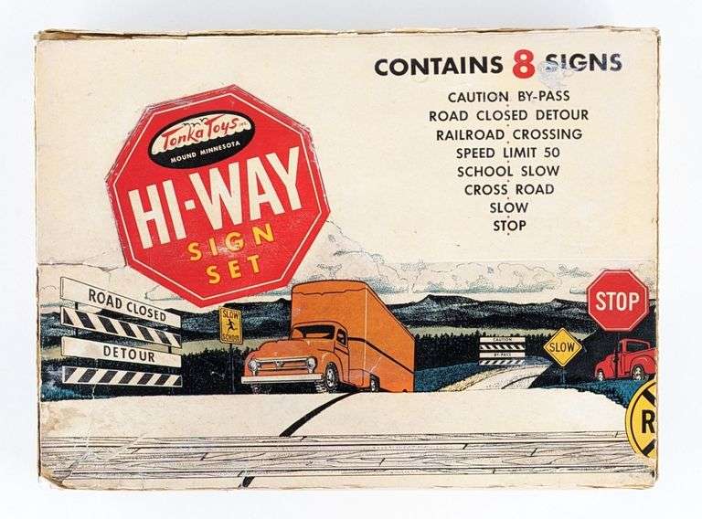 Tonka Hi-Way Sign Set w/ Box - Kraft Auction Service, LLC