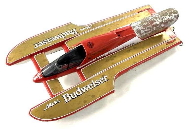 Vtg. Miss Budweiser RC Boat Hydroplane - Kraft Auction Service, LLC