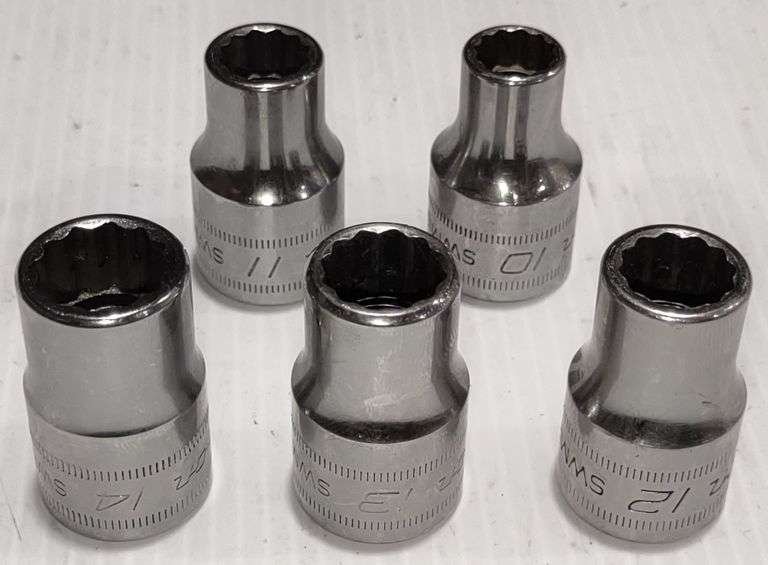 Snap-On 5pc 1/4" Drive 12-Point Shallow Sockets Set (10mm - 14mm ...