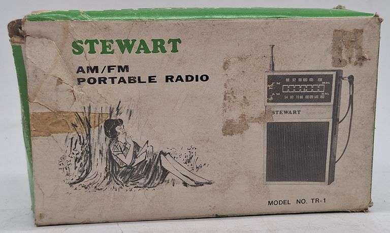 (D) Stewart AM/FM Portable Radio ModelNo.TR-1. - Kraft Auction Service, LLC