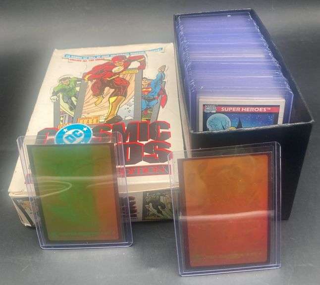 (JT) Marvel comic collector cards and holograms plus DC cosmic cards ...