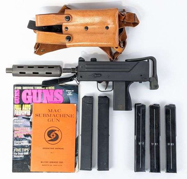Military Armament Corp M-10 9mm MAC Machine Gun - Kraft Auction Service ...