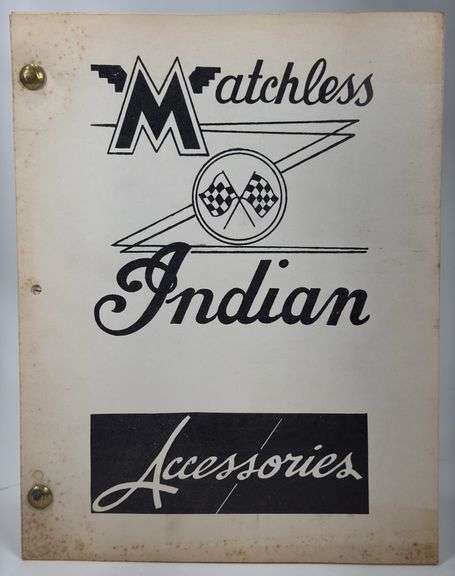 1950s Indian Matchless Motorcycle Accessories Catalog - Kraft Auction ...
