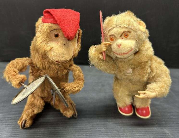 (H) Vintage 1970s Wind up Monkeys Playing Cymbals and Combing Hair ...