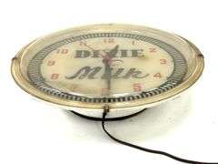 Dixie Milk Lighted Advertising Clock - Kraft Auction Service, LLC