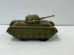 (N) Trio Of Toy Tanks Including, Marx Friction Movement Tank, Unmarked ...